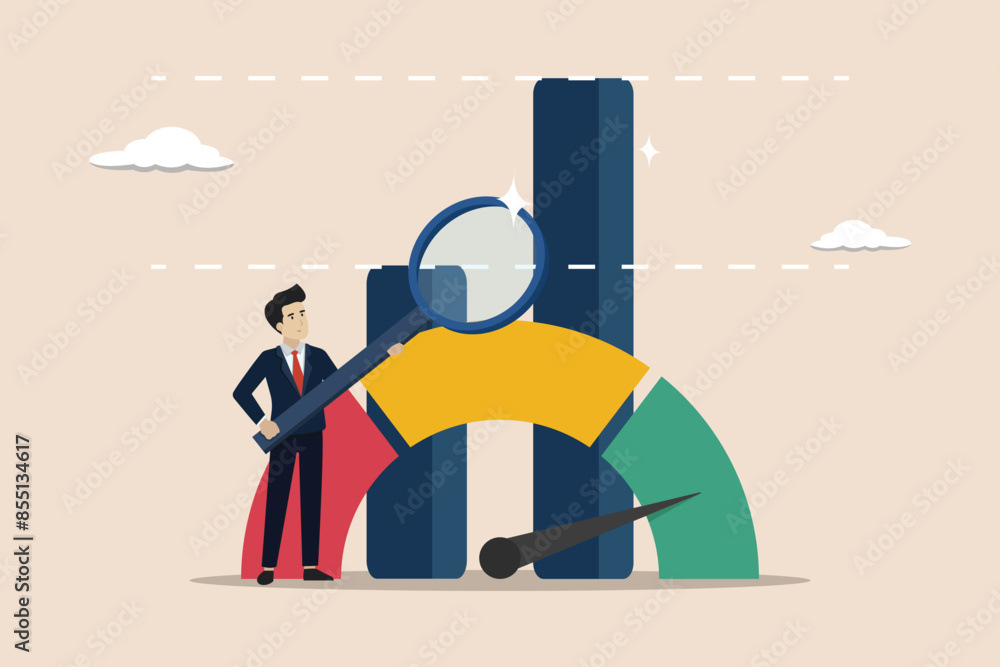 Benchmark performance or KPI key performance indicator, measurements to measure success ...