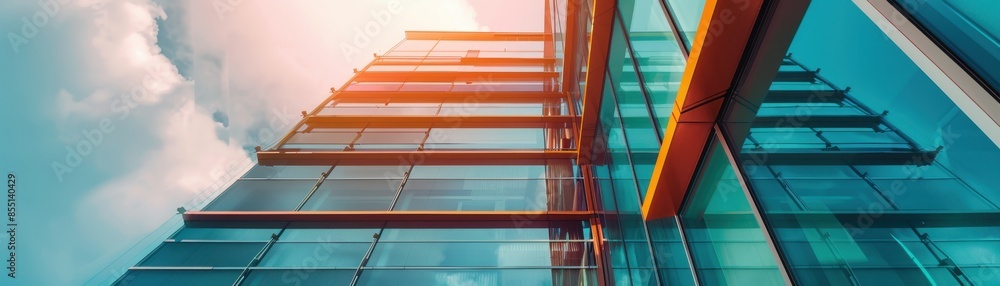 Shading devices for passive cooling on a modern building, reducing heat ...