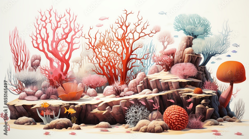 Illustrate a set of educational posters showcasing the biodiversity of ...