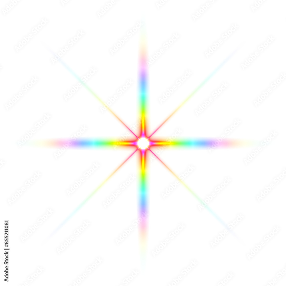 Sparkling spectrum star lighting on transparent backgrounds ...