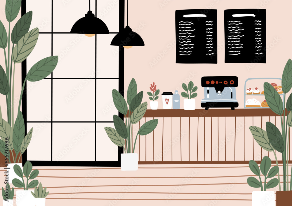 Dog-Friendly Coffee Shop Interiors and Exteriors. .Background images of ...