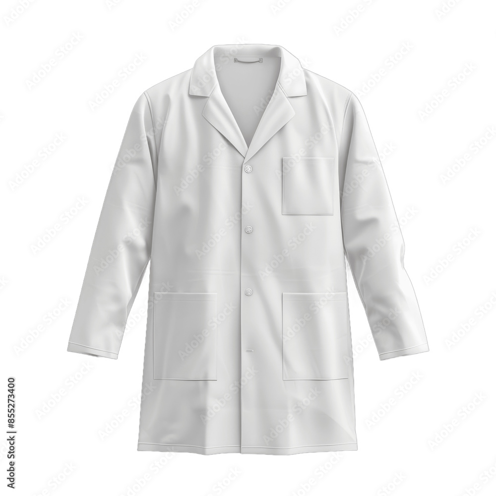 Illustration Stock Blank white medical lab coat mockup front view 3d ...