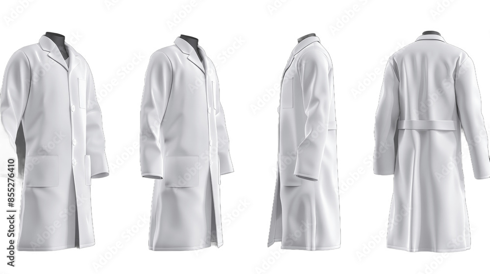 Realistic 3d Detailed White Blank Medical Lab Coat Set Isolated on ...