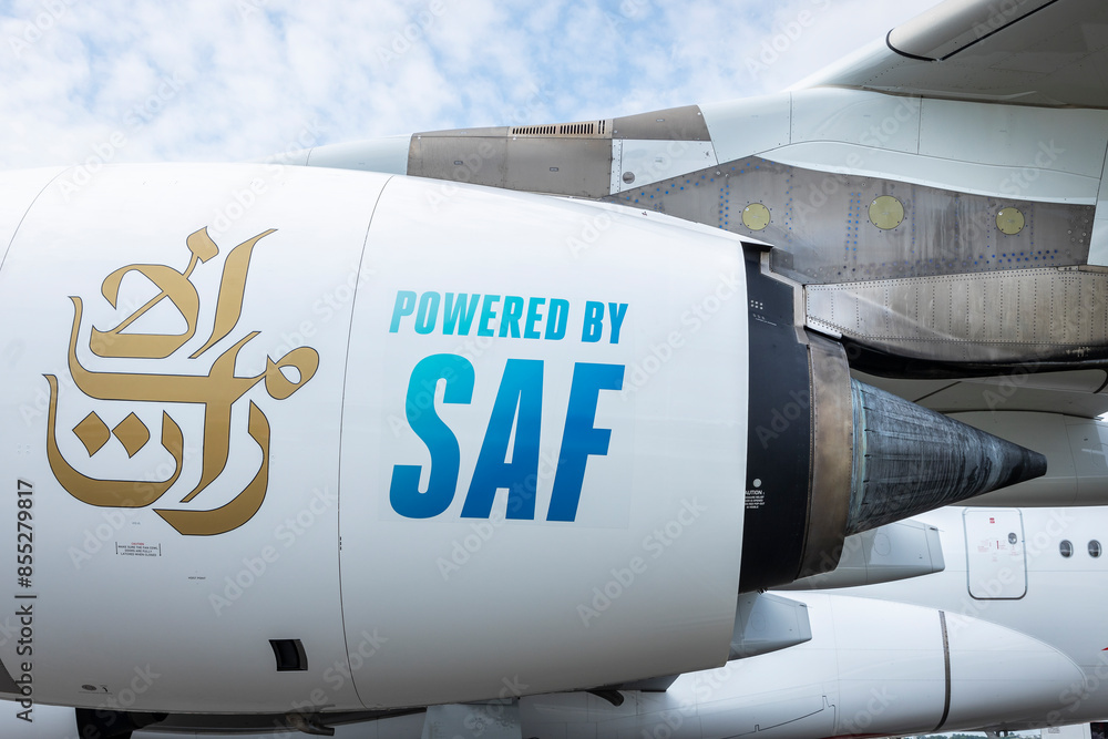 Rolls Royce Trent 900 jet engine on Emirates Airbus A380, powered by ...