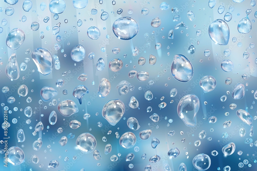 Water rain drops on window, shower steam condensation on glass ...