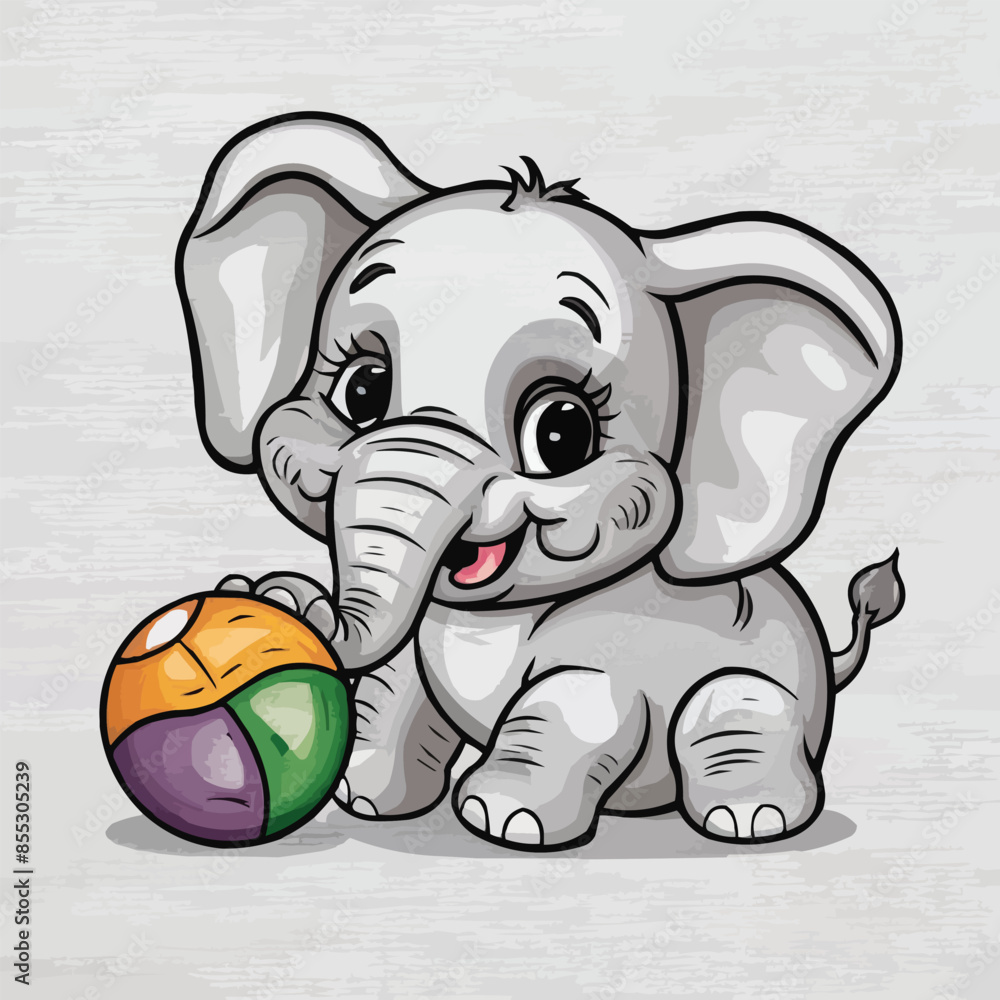 Stock-Vektorgrafik „elephant cartoon doodle kawaii anime coloring page ...