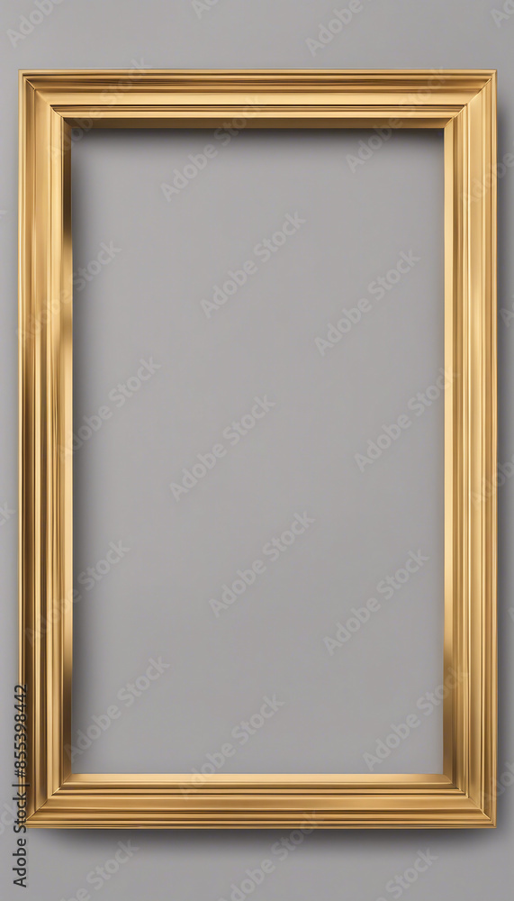 Double line rectangle golden frame isolated on transparent background ...