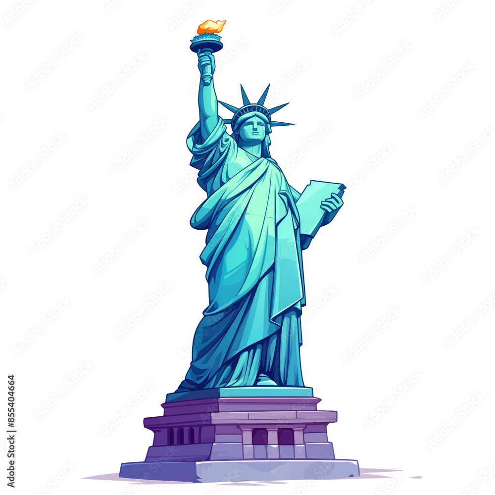 Statue of liberty illustration cartoon Stock Illustration | Adobe Stock