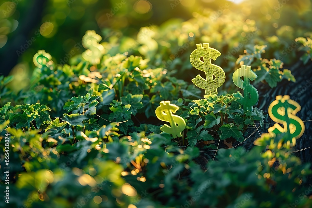 Low-cost index funds depicted as green dollar signs growing on a tree ...