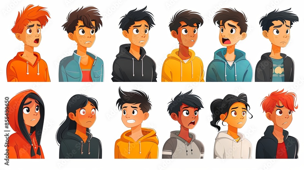 Rage, hatred, anger expressions, emotions set. Mad rude aggressive ...