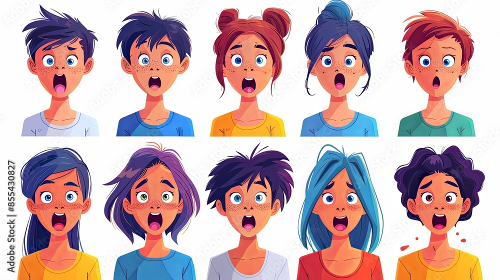 Rage, hatred, anger expressions, emotions set. Mad rude aggressive ...