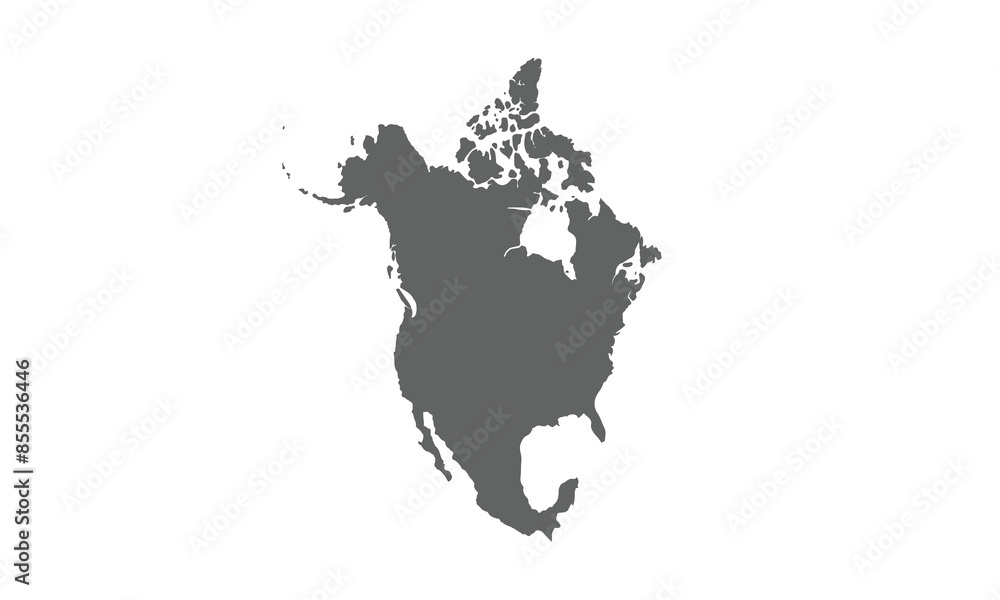 Map of North America isolated on white background. for website layouts ...