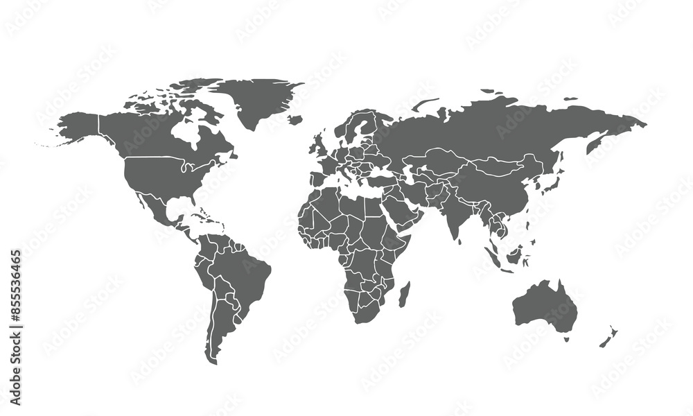 World map isolated on white background. for website layouts, background ...