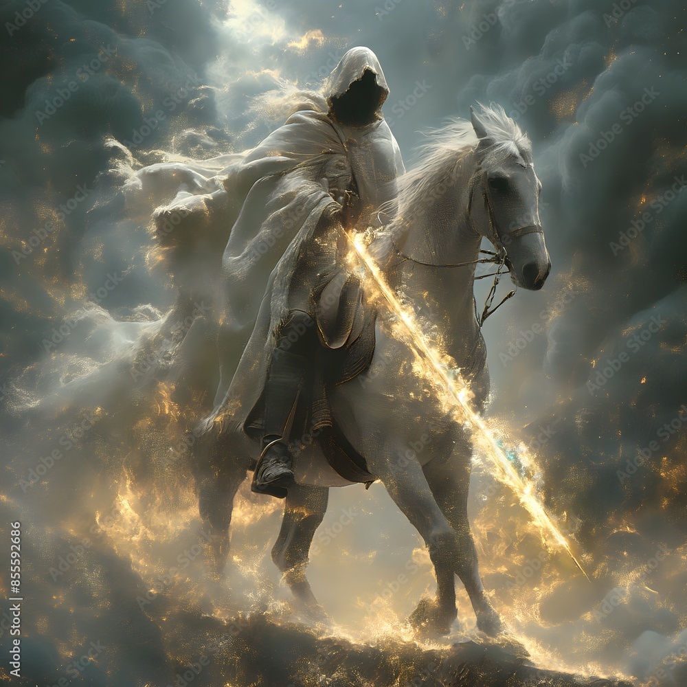 The First of the Four Horsemen of the Apocalypse, Riding a White Horse ...