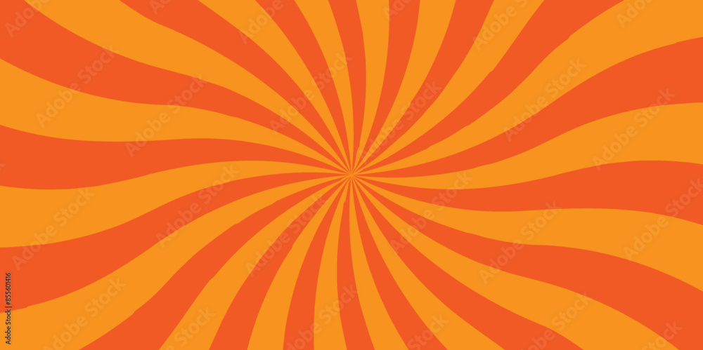 Vector Abstract orange sun rays and sunburst backdrop background. seamless retro vintage burst ...