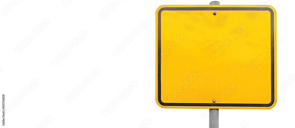Blank yellow road sign or Empty traffic signs isolated on white ...