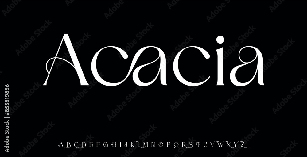 Acacia Abstract digital technology logo font alphabet. Minimal modern ...