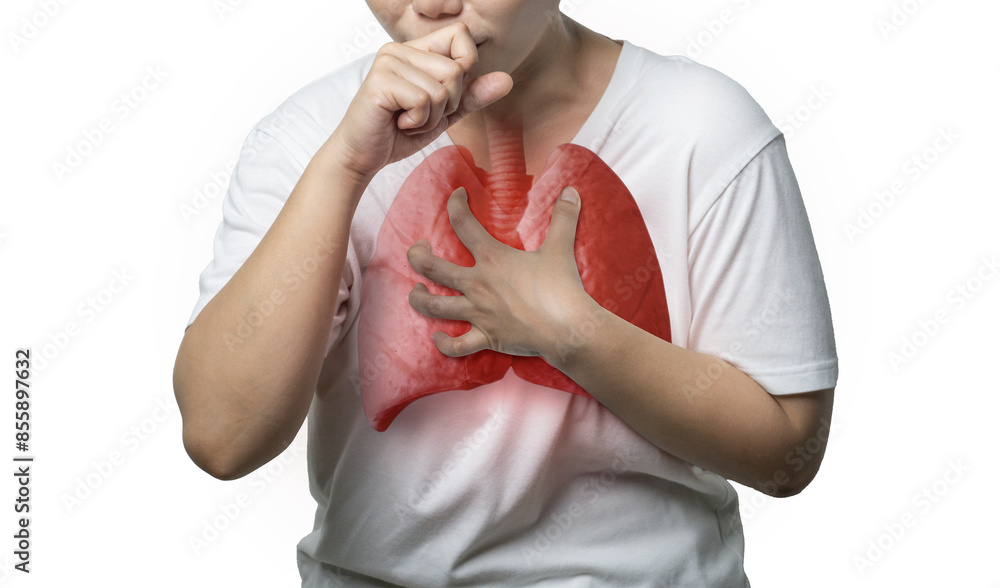 Female patients with respiratory or lung diseases, bad air, dust ...