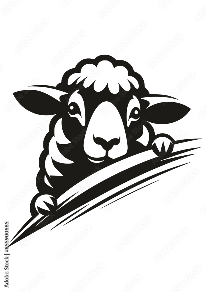 Vector de Stock Sheep SVG, Peeping Sheep SVG, Peeping Animals SVG, Farm ...