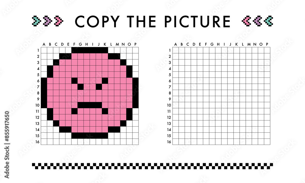 Vector de Stock Copy the angry, sad face picture game. Drawing with ...