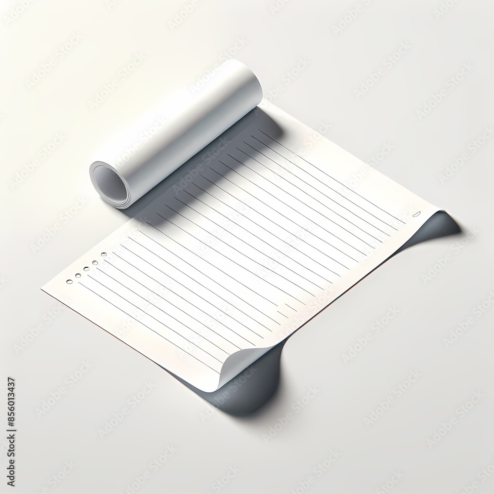Minimalist Lined Paper Sheet for Writing Stock Illustration | Adobe Stock
