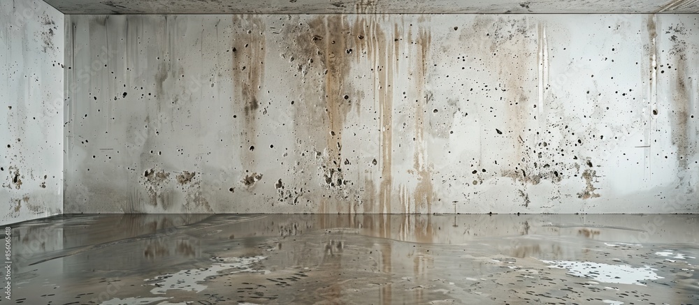 Dirt watery ceiling leaking view indicating dangerous of flood and mold ...