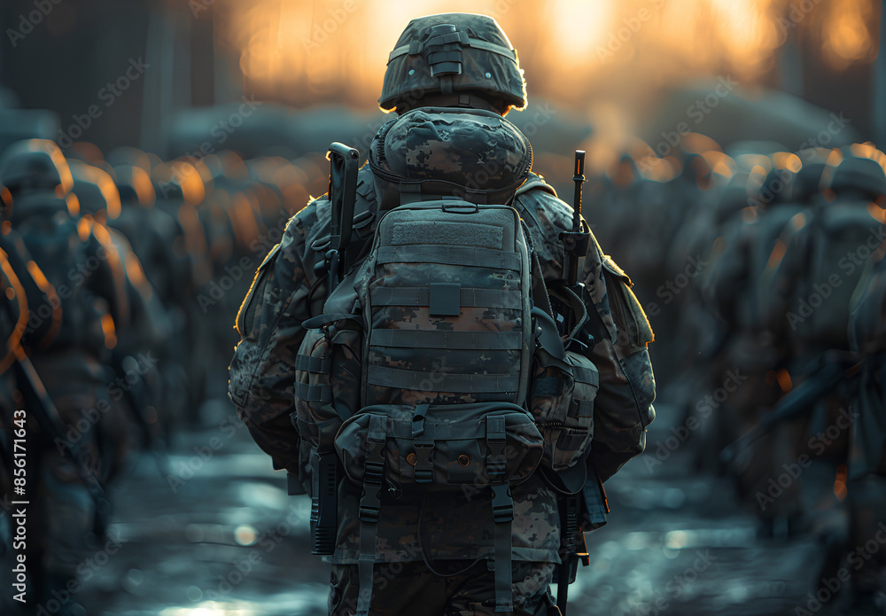 Soldiers in camouflage uniforms aiming with their rifles ready to fire ...