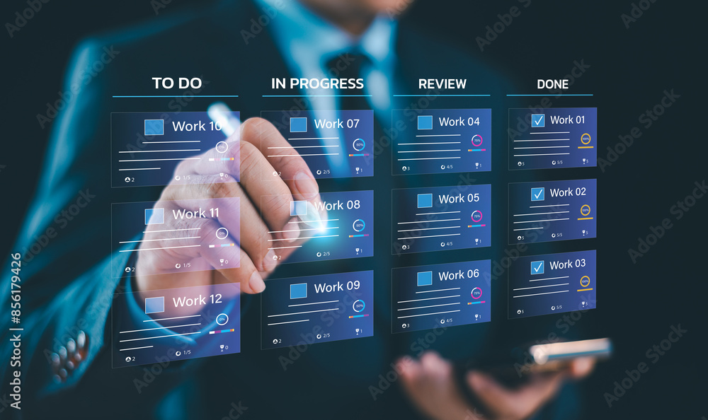 Task process fast change concept. Agile project management, software ...
