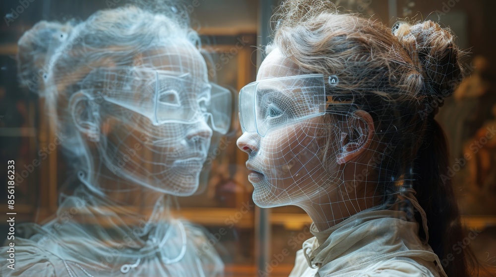 In an educational setting, augmented reality overlays bring historical ...