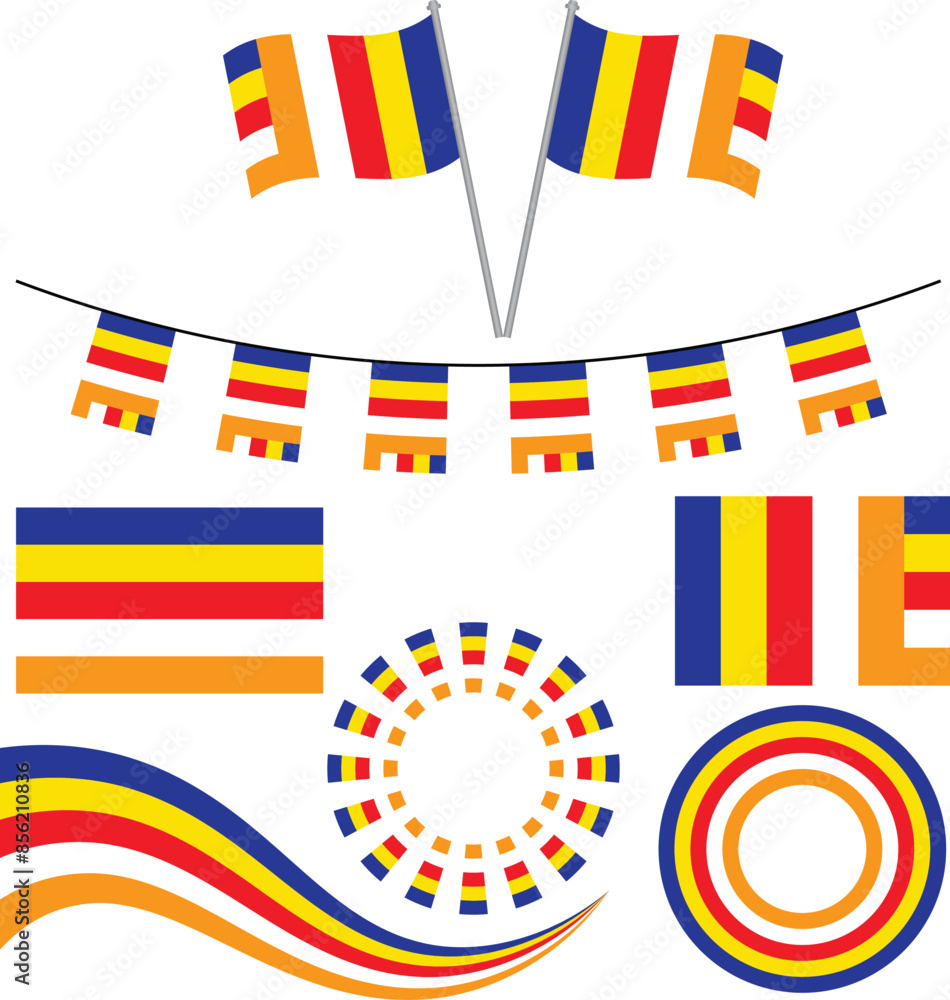 buddhist flag vector