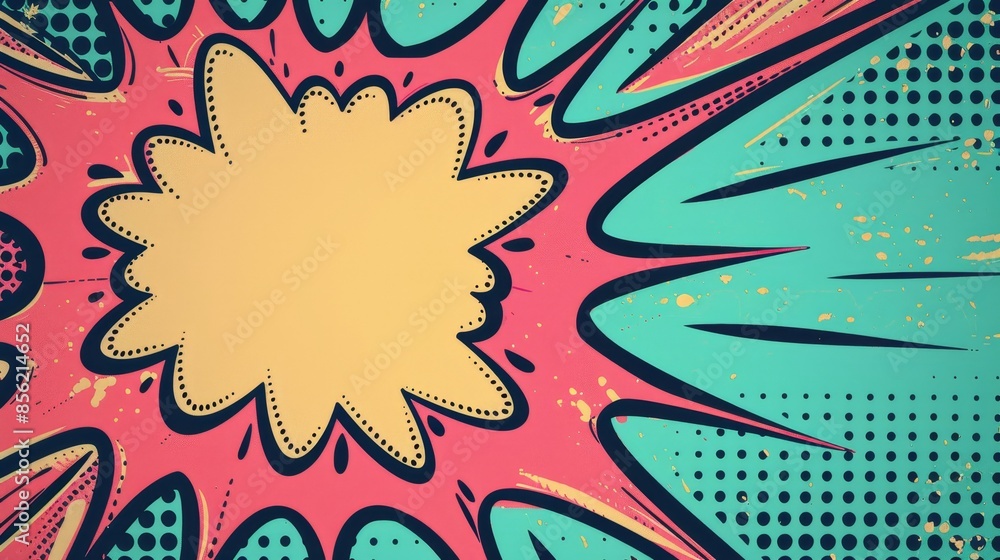 Dynamic explosive comic book background with vibrant color bursts for ...