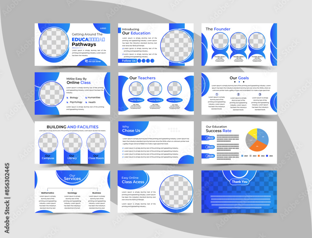 Vector Education minimal and modern slides presentation template ...