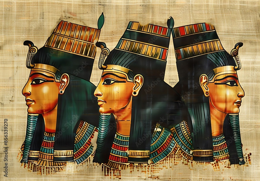 Stock-Illustration „Nefertiti, Tutankhamun, (King Tut) and Cleopatra ...