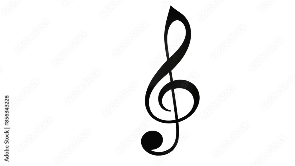 treble clef isolated on white background , transparent png image Stock ...