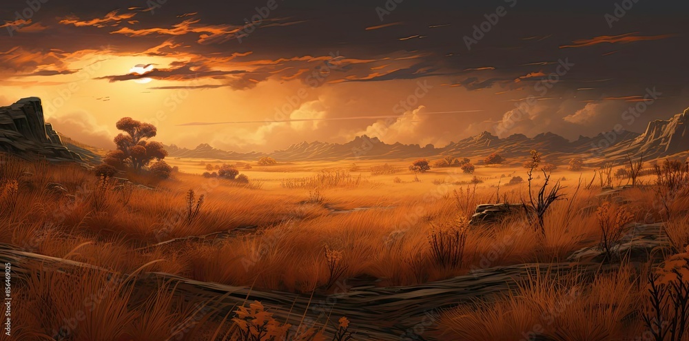 zoom backgrounds of a desert landscape featuring a large rock and a ...