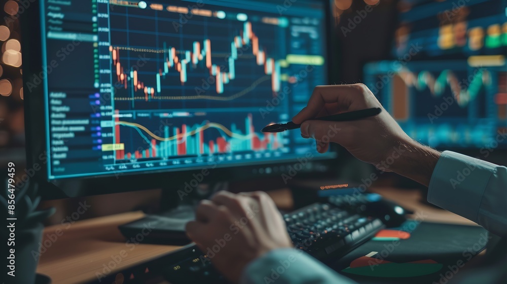 Stock market or forex trading graph and candlestick chart suitable for ...