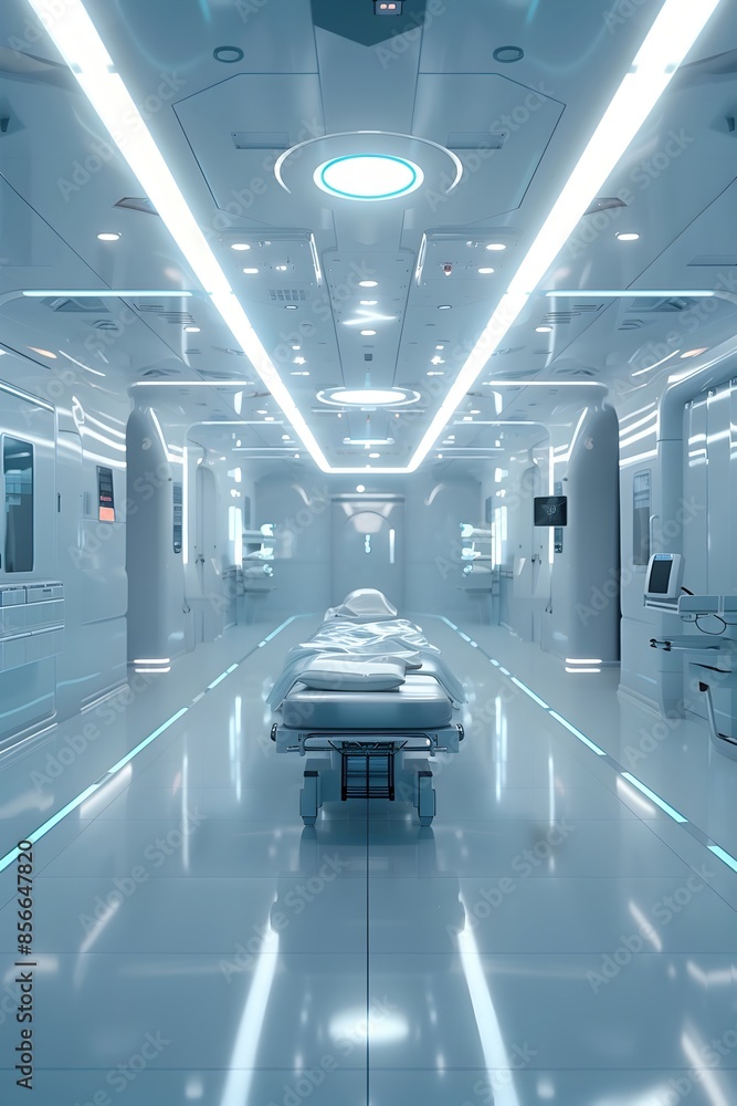 Expansive Futuristic Triage Center with Advanced Surgical Bays and ...