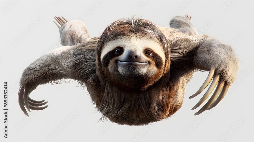 2. Design an isolated image of a sloth in its entirety, emphasizing its ...