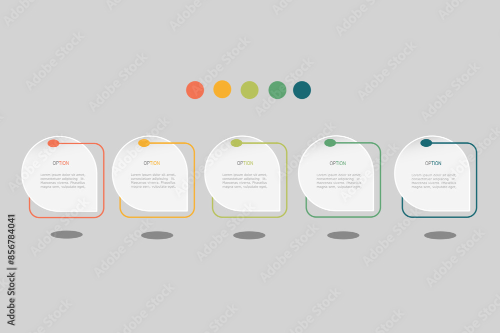 infographic elements template, business concept with 5 steps, multi ...