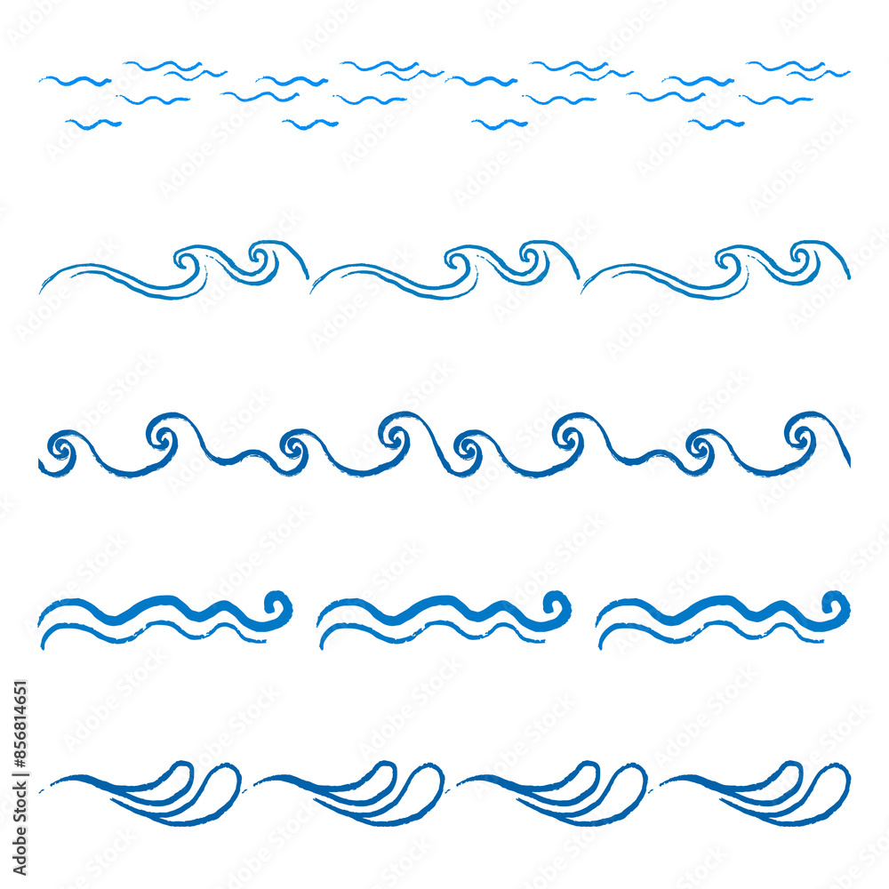 Sea wave border png sticker, transparent background, cute drawing ...