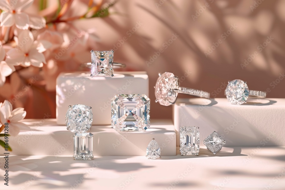 lab-grown diamond shapes and cuts. collection of lab-grown diamonds ...