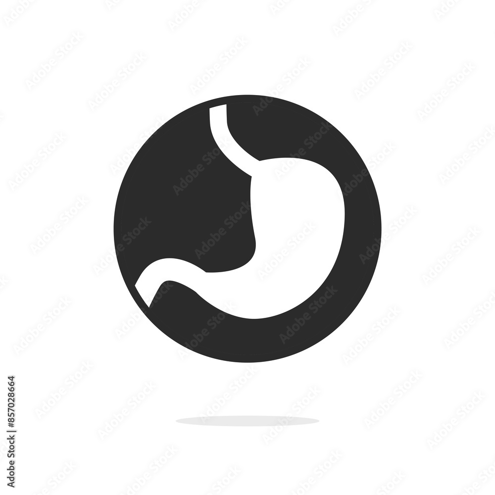 Stomach icon vector logo simple pictogram graphic, digestive abdomen ...