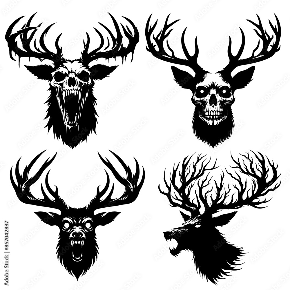 The silhouette of a demonic deer head is perfect for the imagination ...
