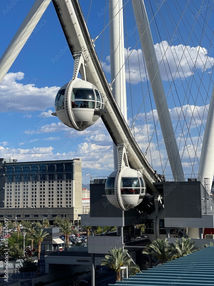 Las Vegas, NV - USA - May 17, 2024 - Close view of cabins on High ...