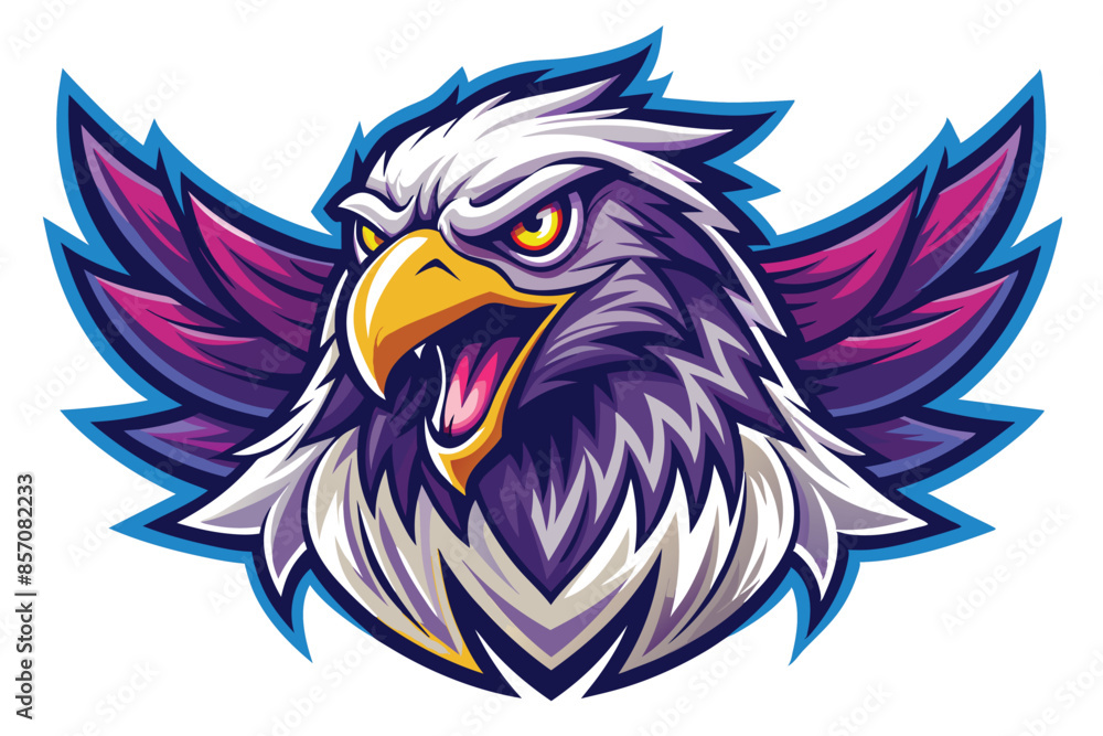 hawk head mascot logo with cartoon style Stock Vector | Adobe Stock