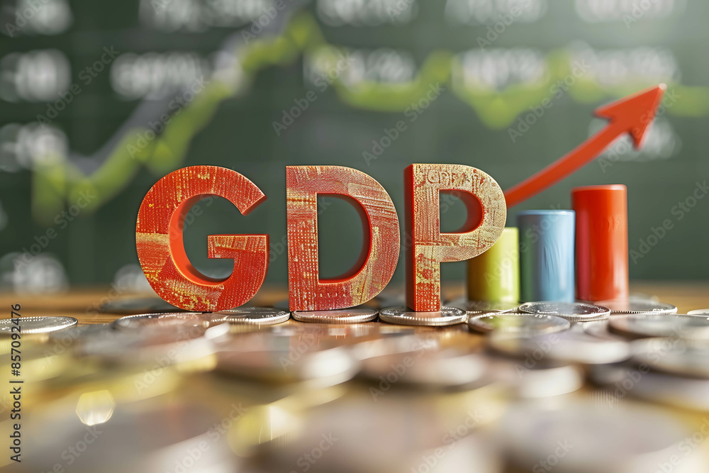 Ilustracja bez tantiem: Growth in gross domestic product or GDP concept ...