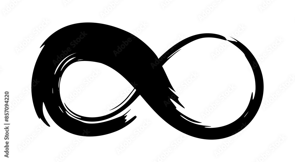Infinity symbol hand painted with grunge brush stroke and black paint ...