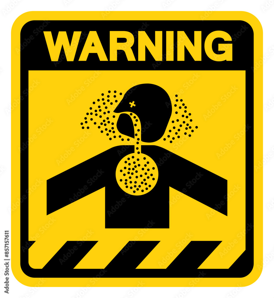 Toxic Gases Asphyxiation Warning Sign, Vector Illustration, Isolate On ...