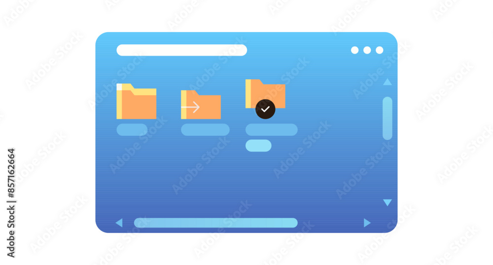 Modern style computer window interface and ui design, folders, files ...