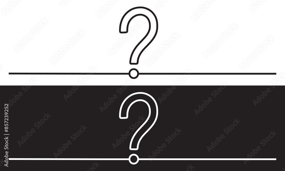 Question mark linear background. One continuous line drawing of ...